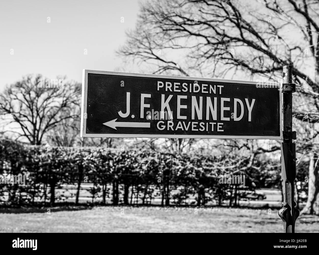J f kennedy gravesite Black and White Stock Photos & Images - Alamy