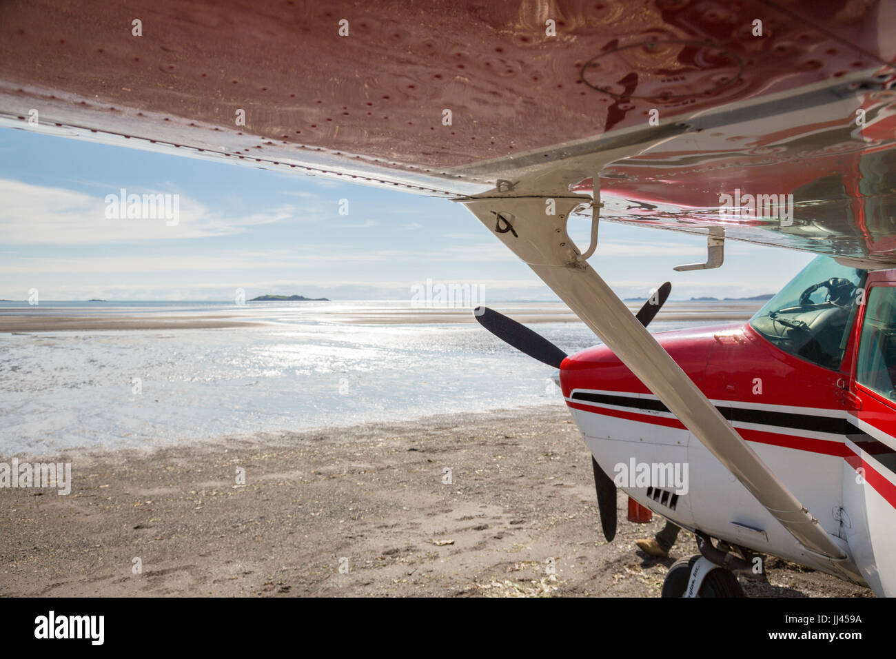 Airplane at the Hallo Bay, Katmai Nationalpark, Alaska, USA Stock Photo ...
