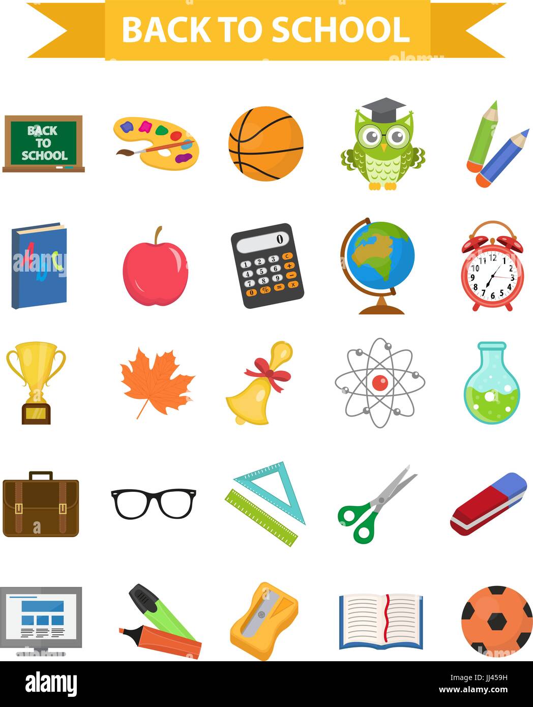 Blackboard flat icons on hi-res stock photography and images - Alamy