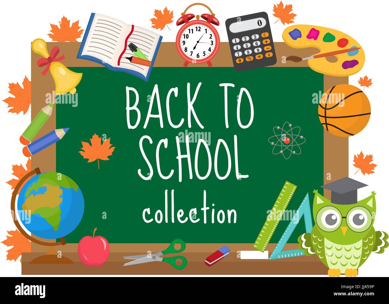 Back to school board frame for text. Isolated on white background ...