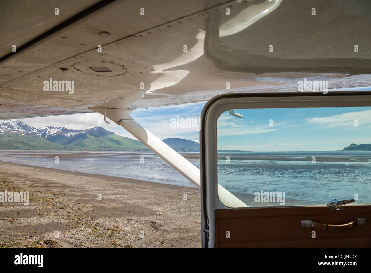 Airplane at the Hallo Bay, Katmai Nationalpark, Alaska, USA Stock Photo ...