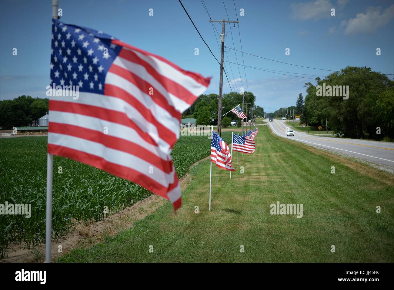 Rural american flag hi-res stock photography and images - Alamy