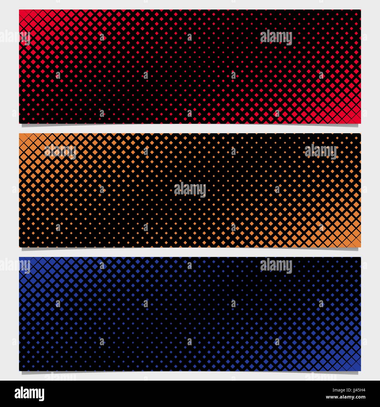 Abstract halftone square pattern banner template design set - vector ...