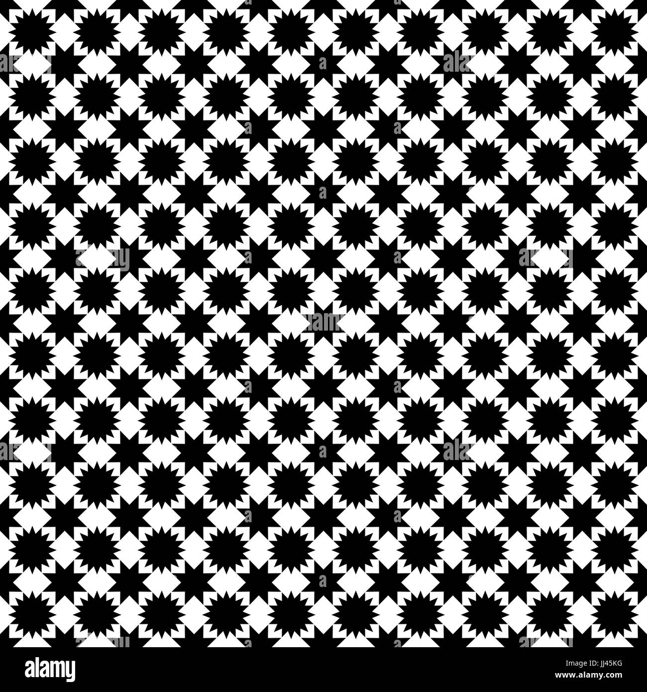 Black and white seamless star pattern - geometric monochrome vector ...