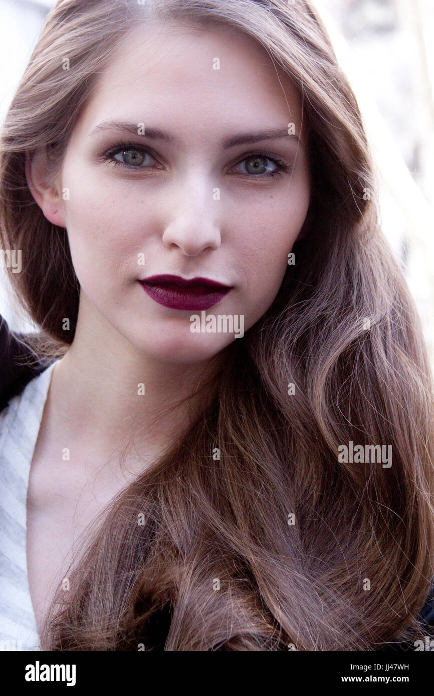 Professional Makeup beauty portrait of Fashion model during New York ...