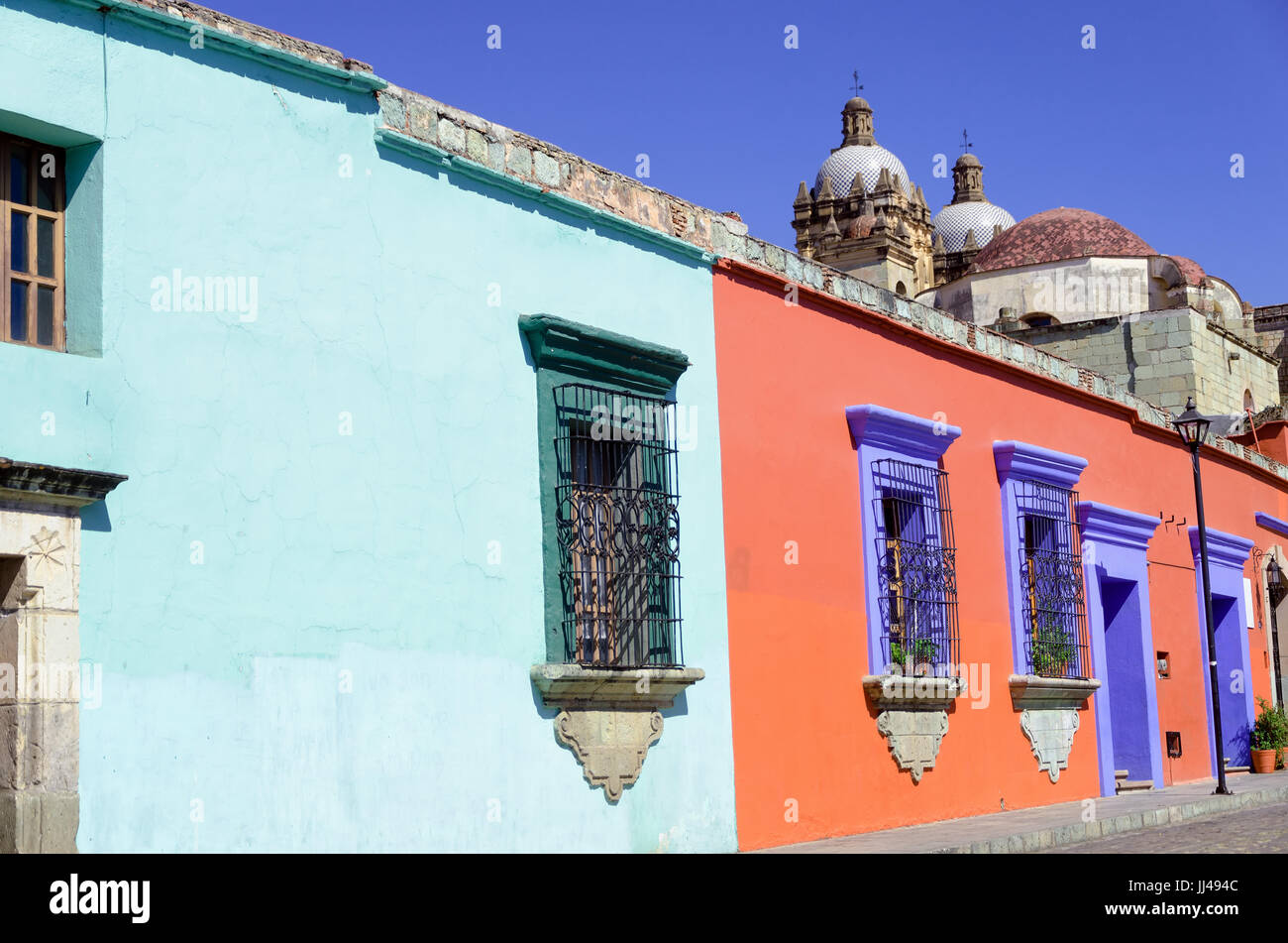 Church with beautiful colonial architecture in Oaxaca, Mexico Stock ...