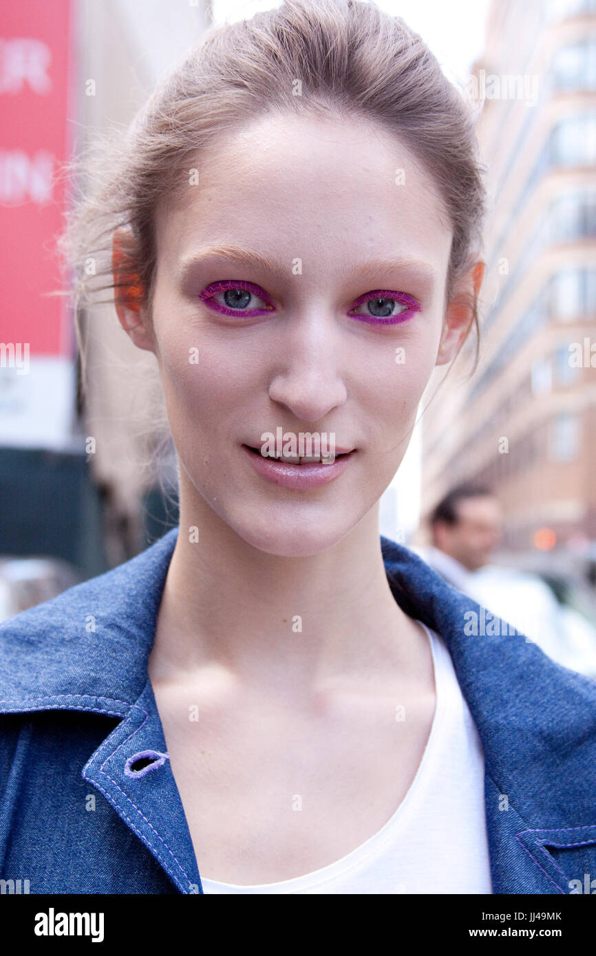 Professional Makeup beauty portrait of Fashion model during New York ...