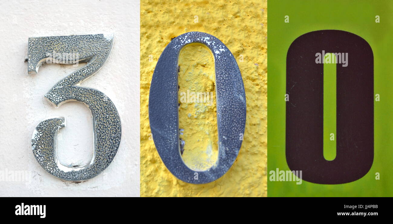 Collage of the number three hundred Stock Photo - Alamy