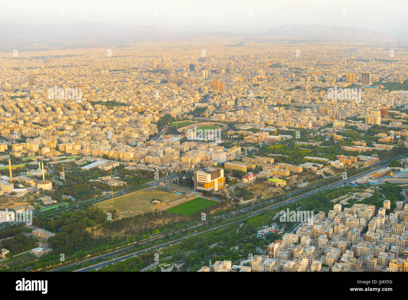Aerial view of Tehran at sunset, Iran Stock Photo - Alamy