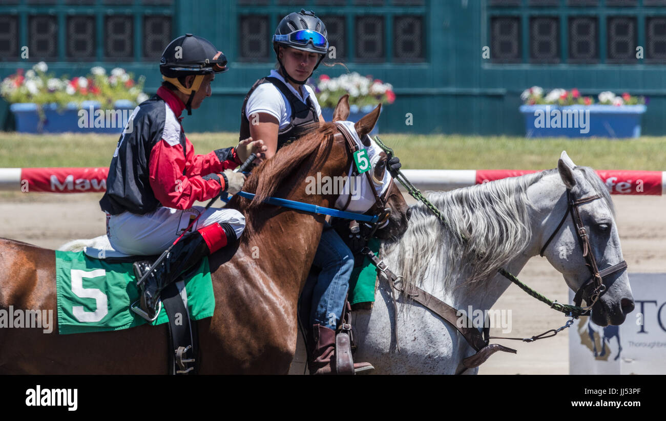 Horse racing action at the Cal Expo in Sacramento, California Stock ...