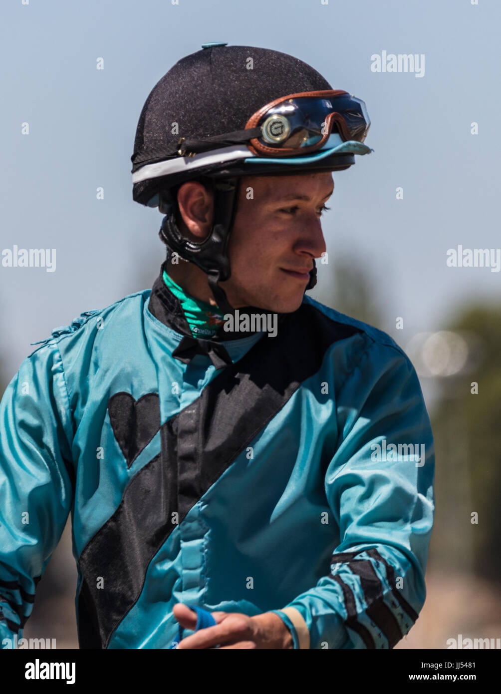 Horse racing action at the Cal Expo in Sacramento, California Stock ...