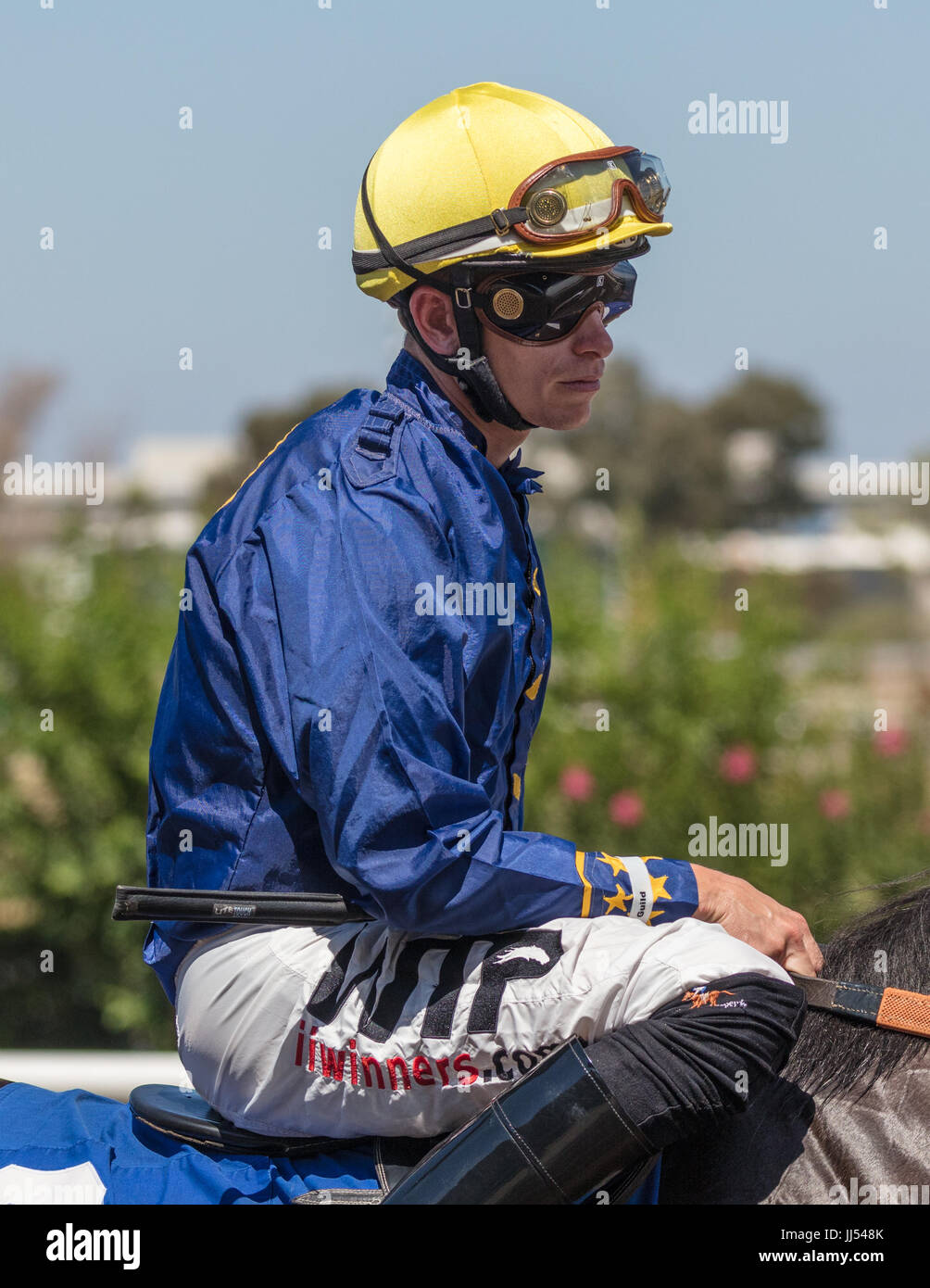Horse racing action at the Cal Expo in Sacramento, California Stock ...