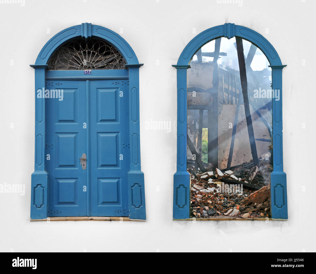 destroyed window, São Paulo, Brazil Stock Photo - Alamy