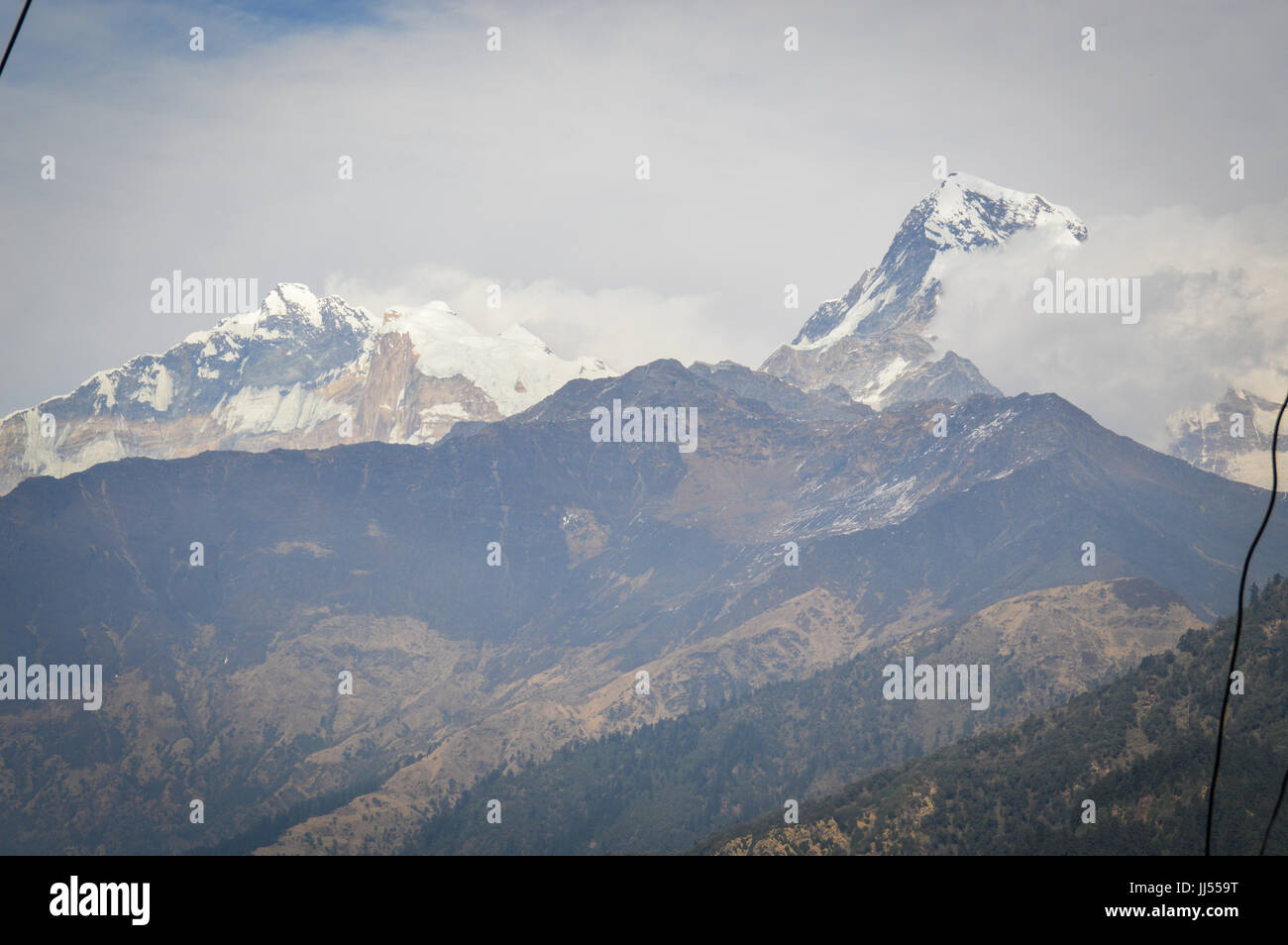 Annapurna Massif in North-Central Nepal. Popular trekking destination ...