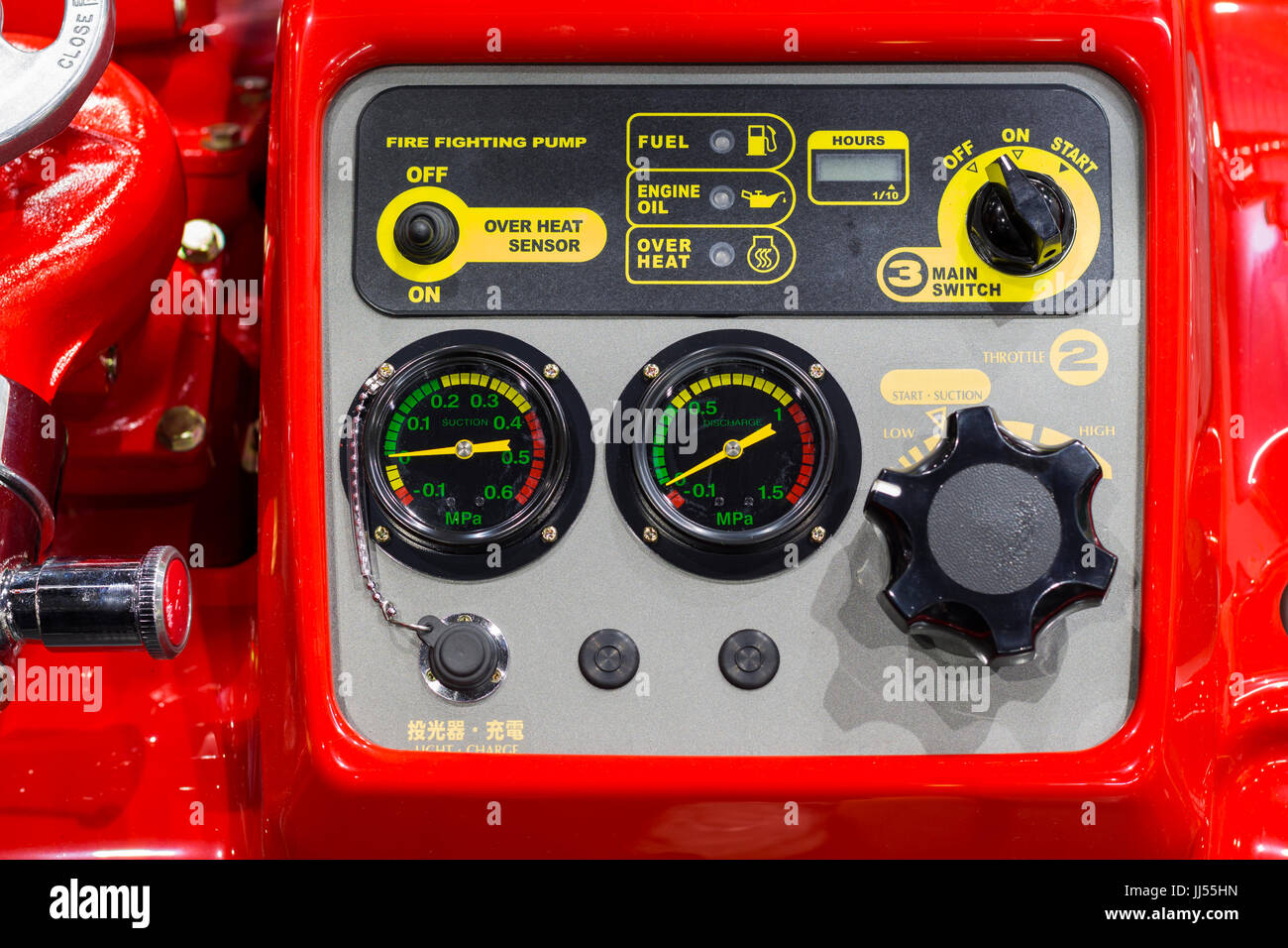 control panel of water fire pump ;emergency equipment Stock Photo - Alamy
