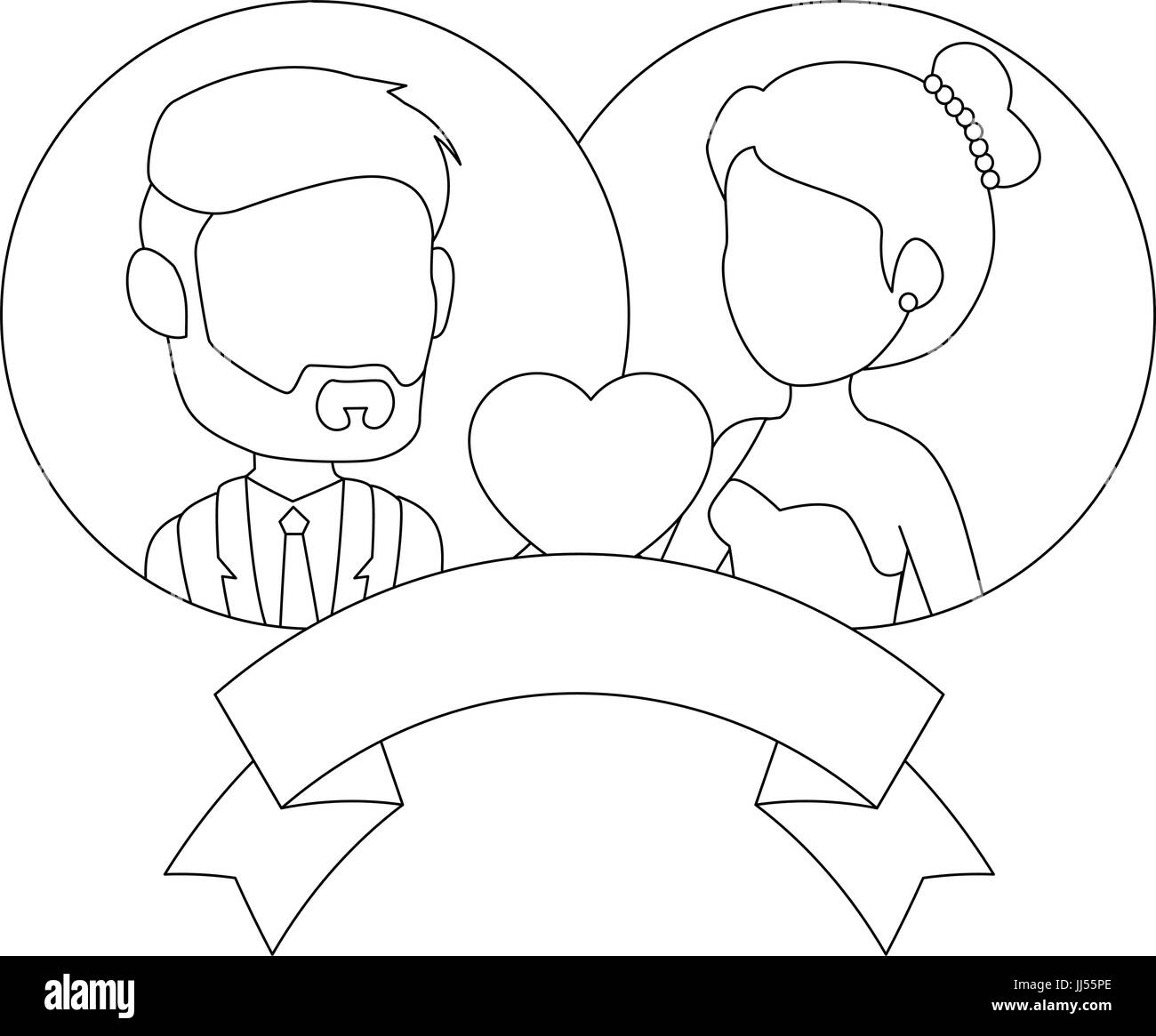 isolated newlywed couple banner icon vector illustration graphic design ...