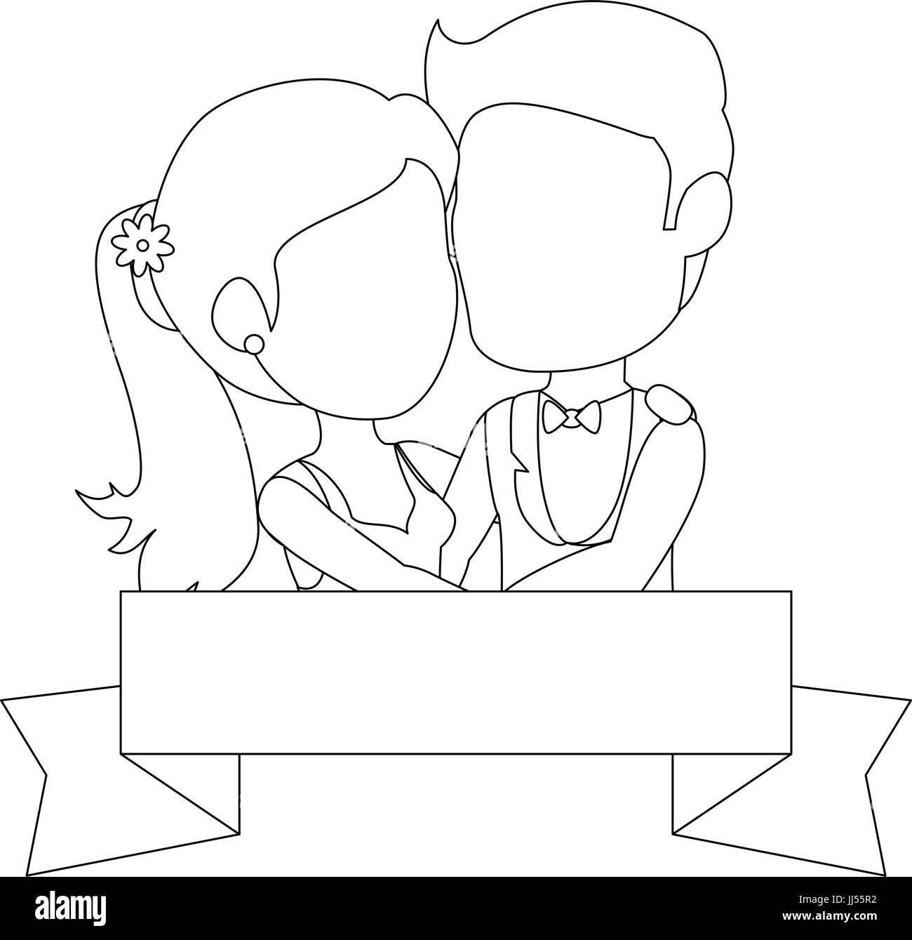 isolated newlywed couple banner icon vector illustration graphic design ...