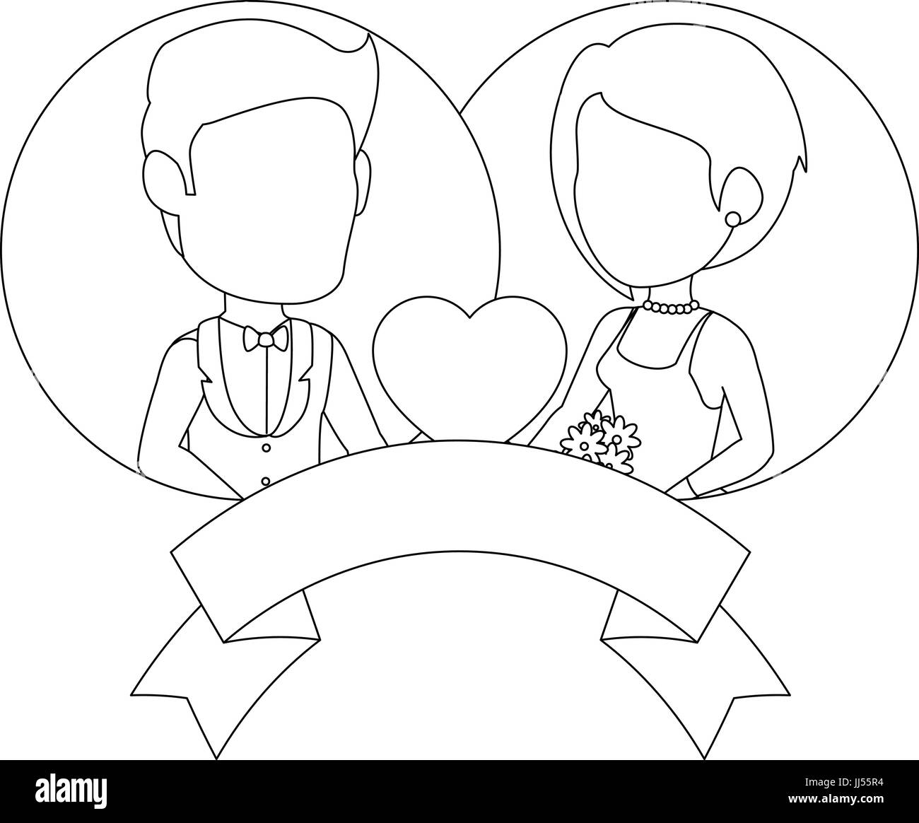 isolated newlywed couple banner icon vector illustration graphic design ...