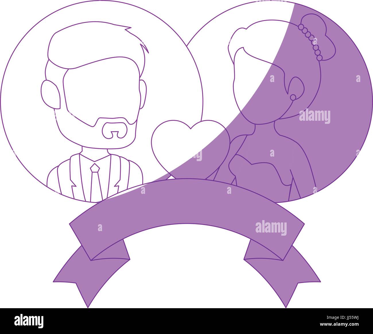 isolated newlywed couple banner icon vector illustration graphic design ...