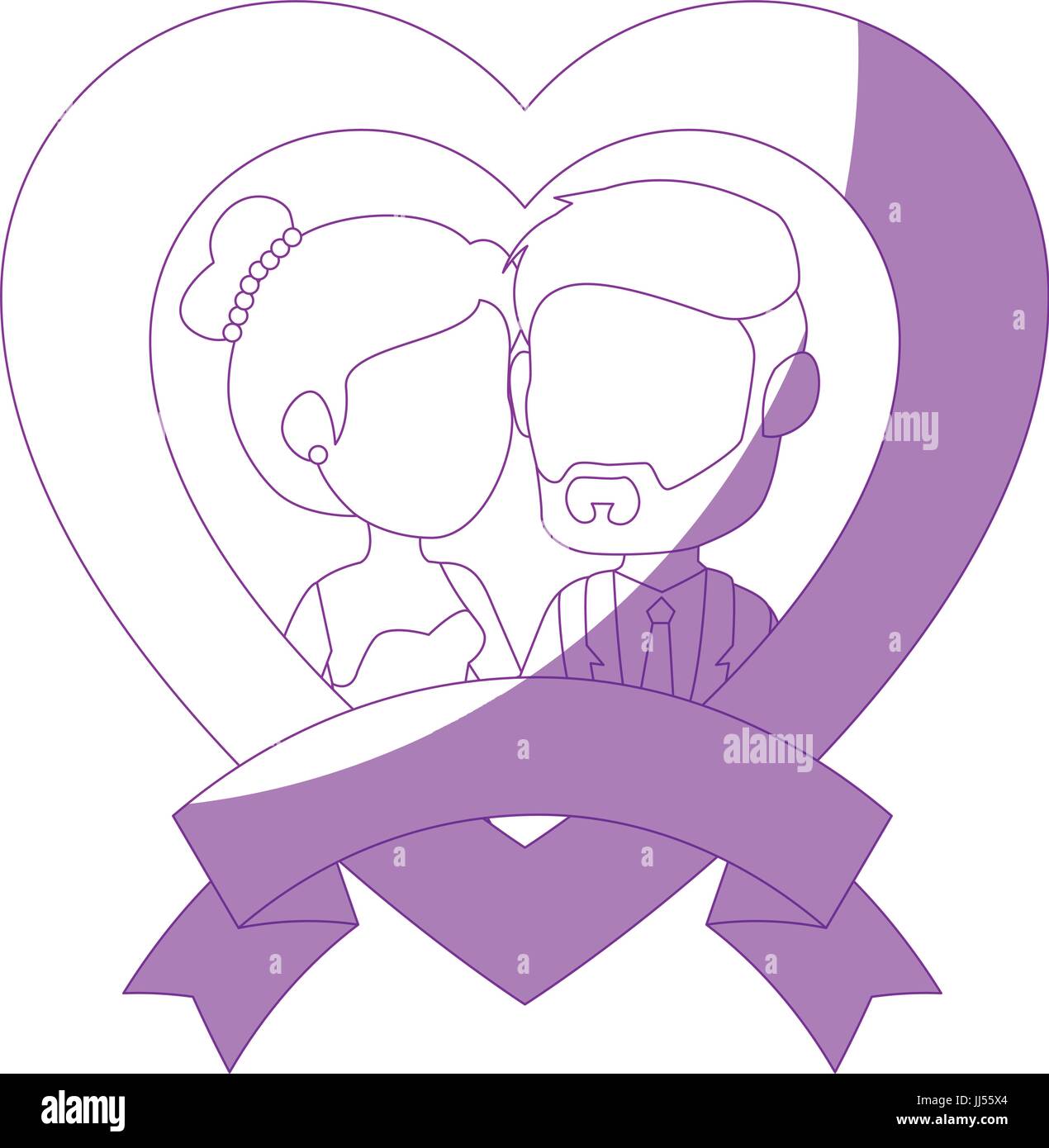 isolated newlywed couple banner icon vector illustration graphic design ...