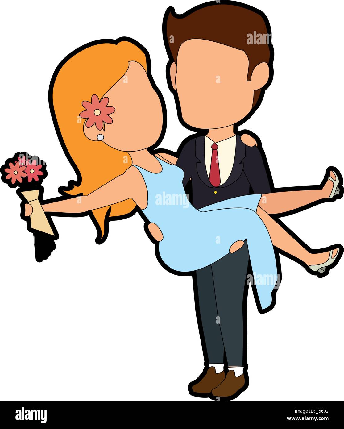 isolated cute newlywed couple icon vector illustration graphic design ...