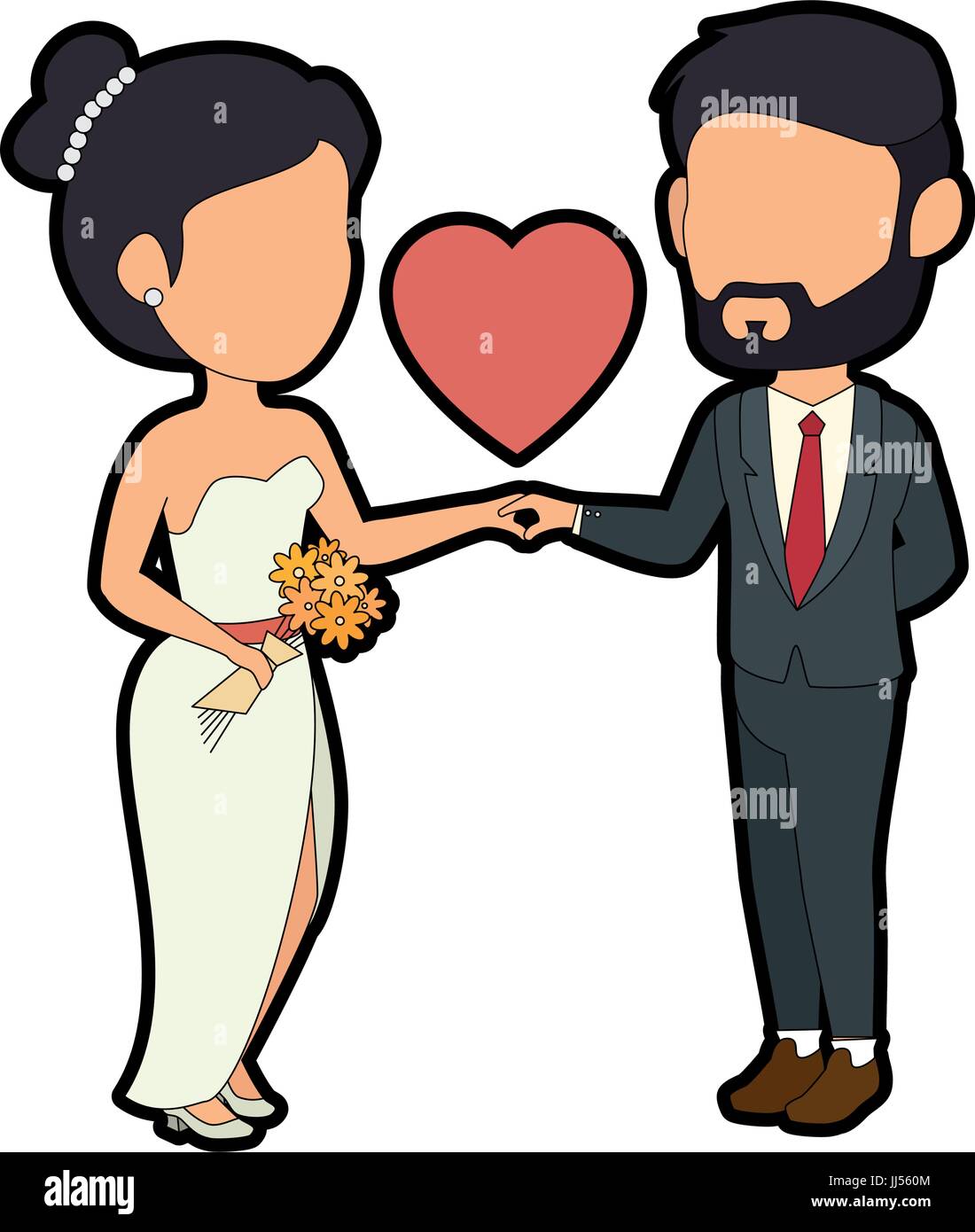 isolated cute newlywed couple icon vector illustration graphic design ...