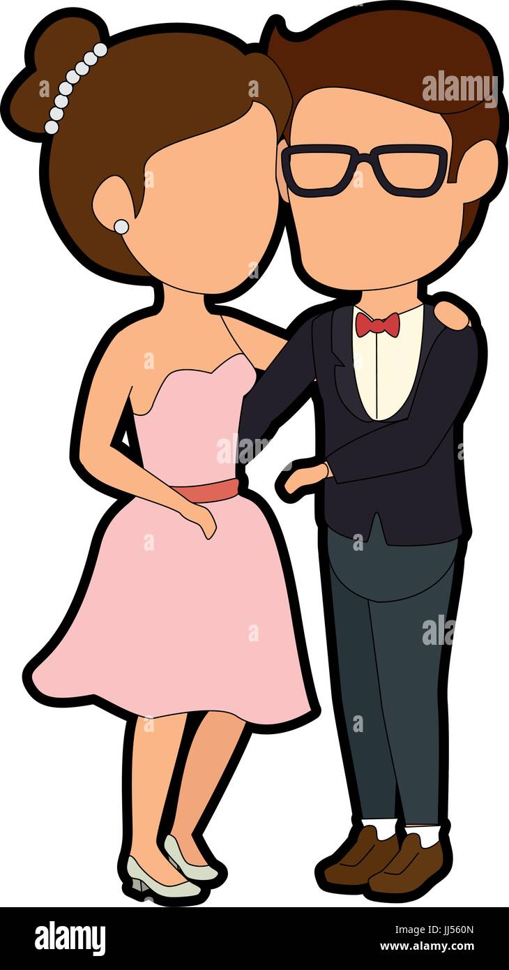 isolated cute newlywed couple icon vector illustration graphic design ...