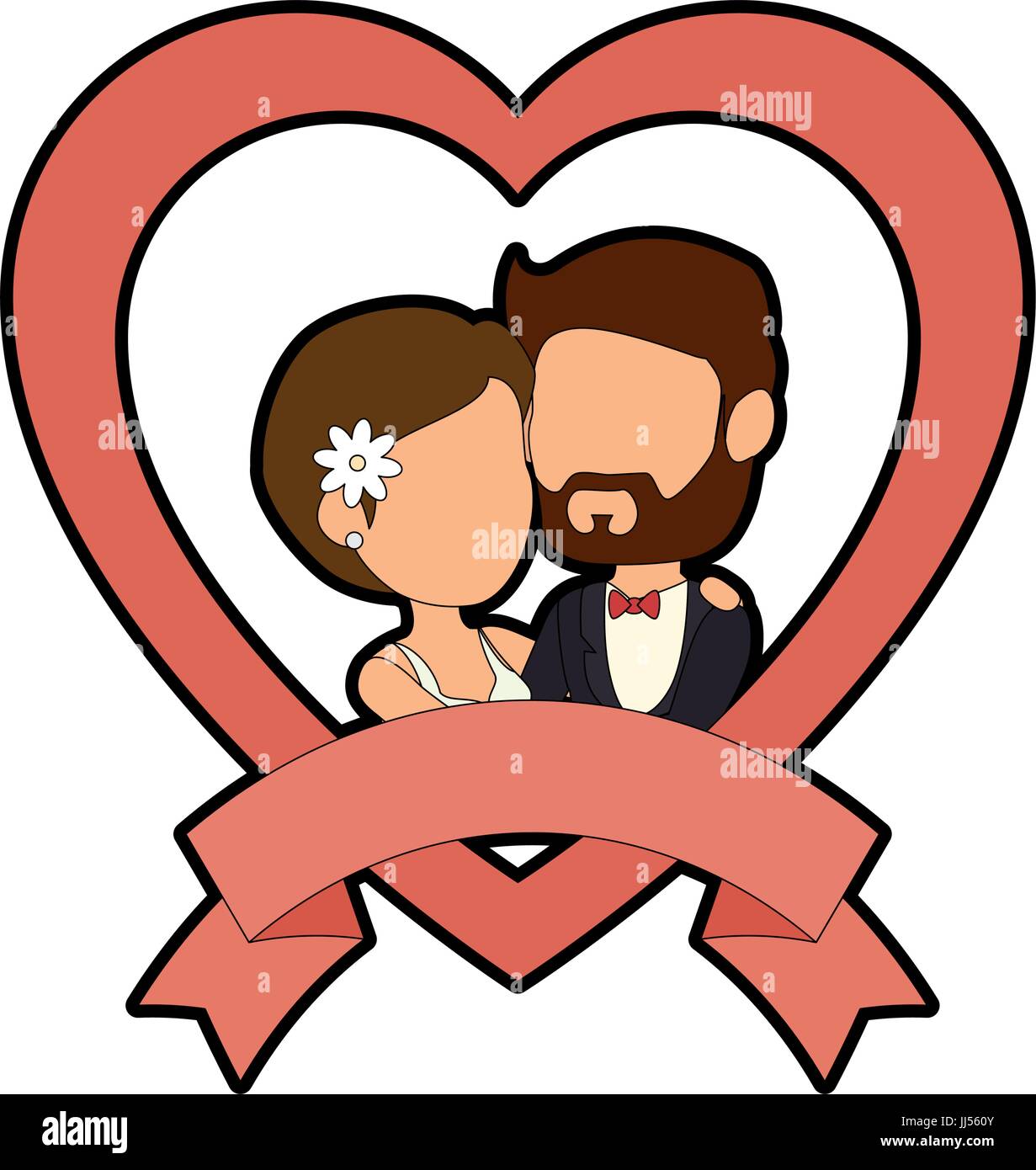 isolated newlywed couple banner icon vector illustration graphic design ...