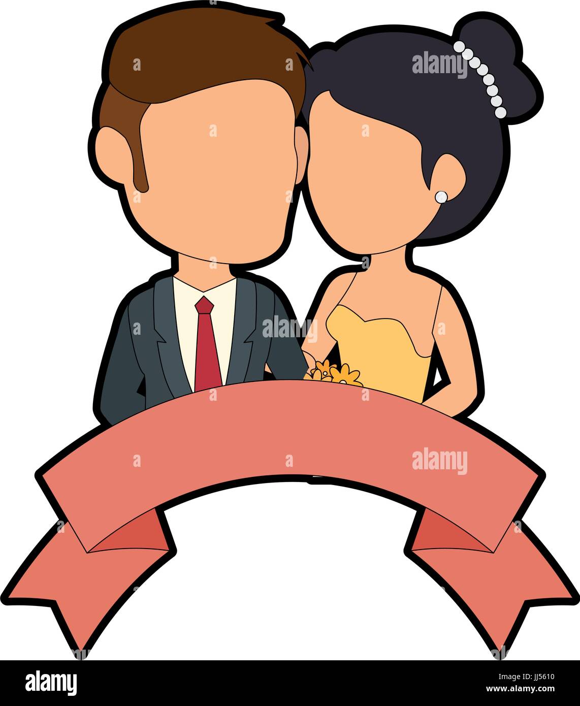 isolated newlywed couple banner icon vector illustration graphic design ...