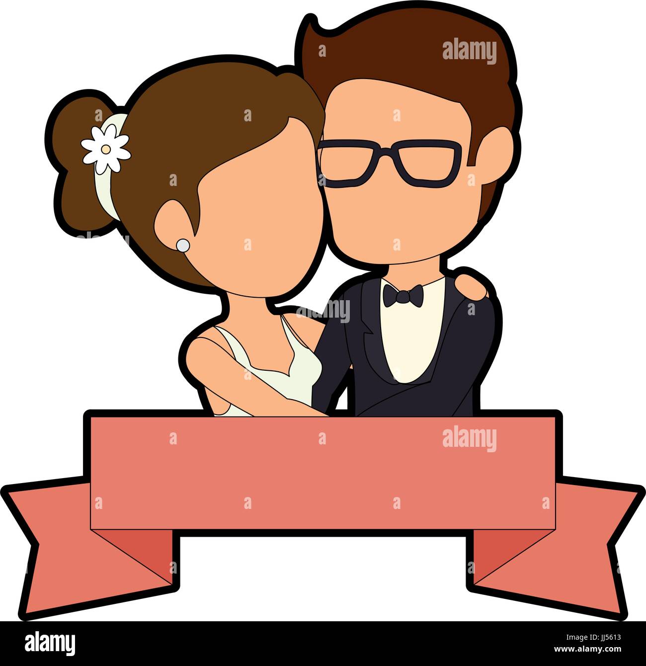 isolated newlywed couple banner icon vector illustration graphic design ...