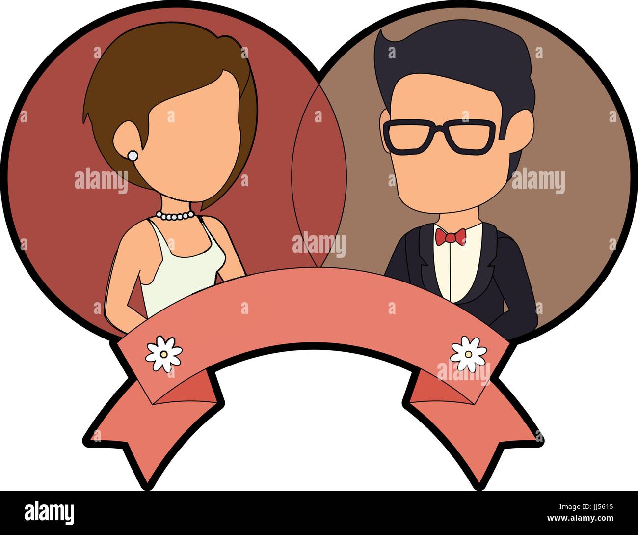 isolated newlywed couple banner icon vector illustration graphic design ...