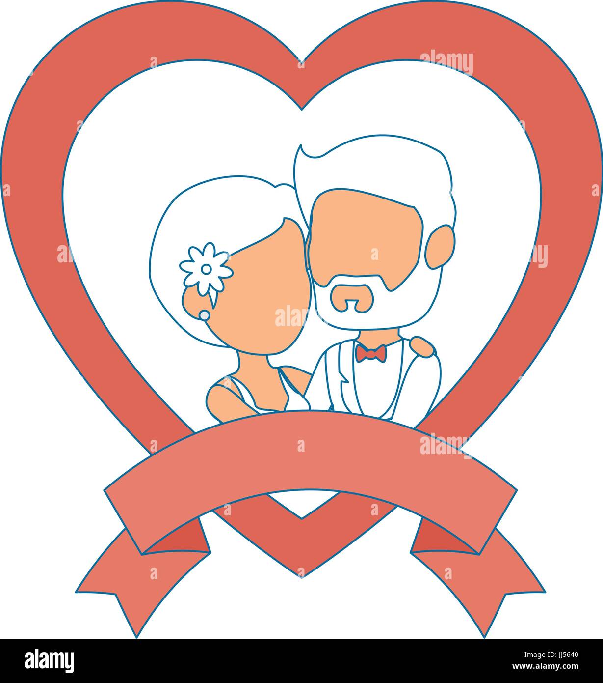 isolated newlywed couple banner icon vector illustration graphic design ...