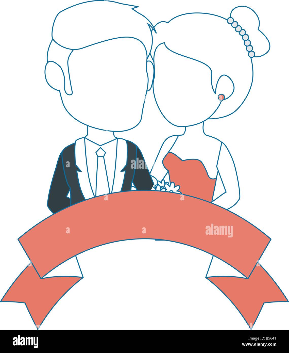 isolated newlywed couple banner icon vector illustration graphic design ...