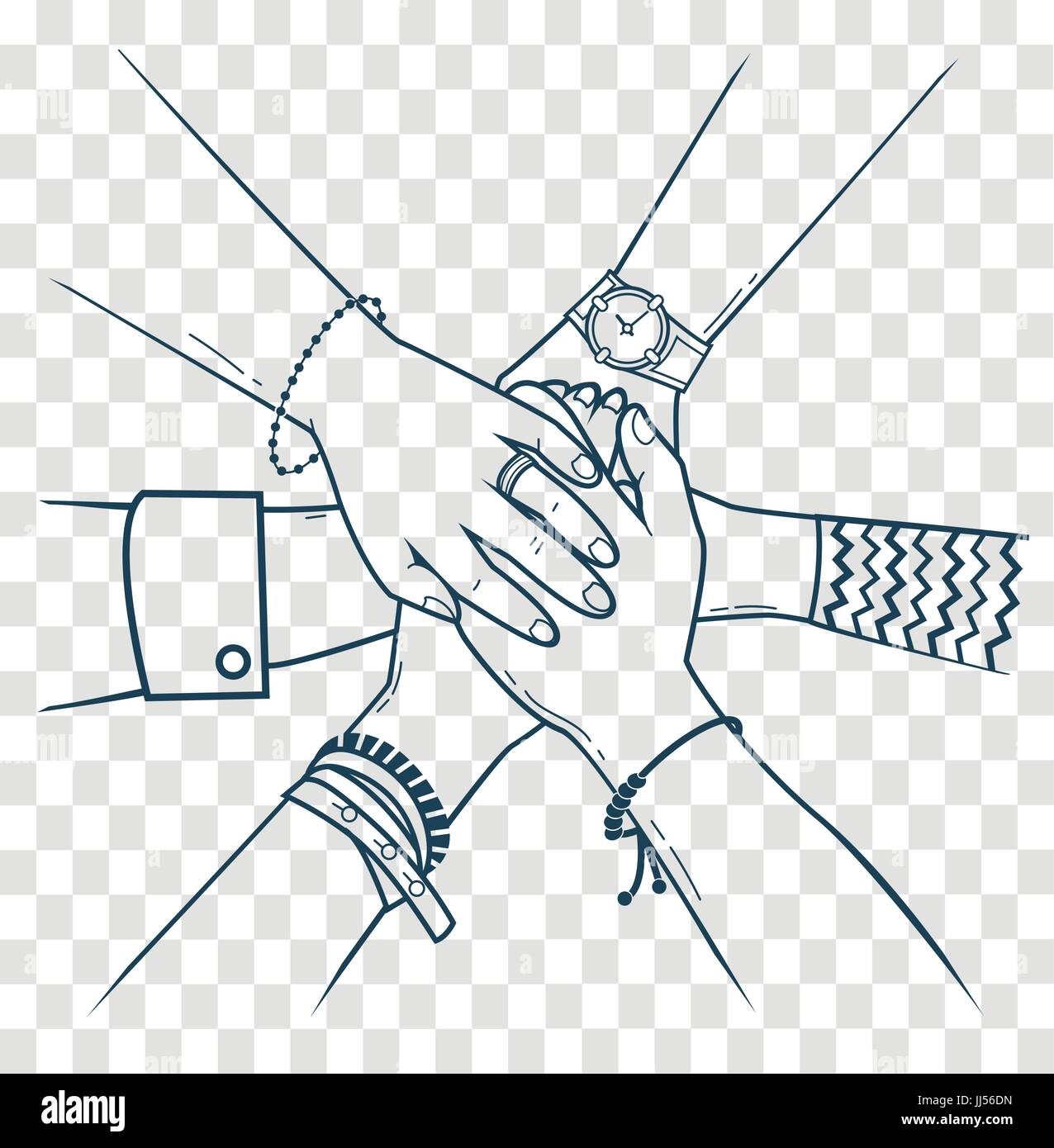 Joined hands in silhouette hi-res stock photography and images - Alamy