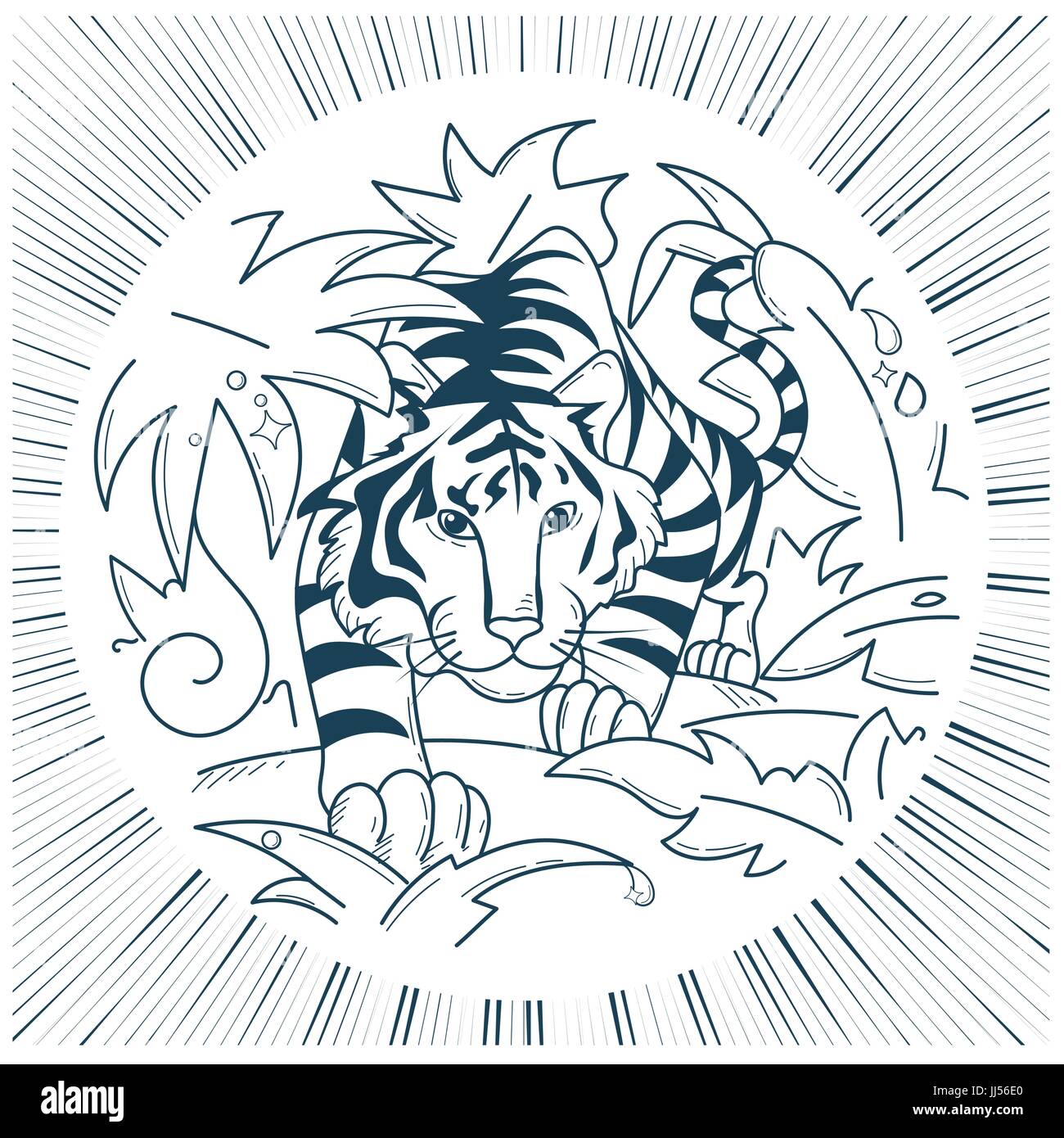 Cartoon single tiger hi-res stock photography and images - Alamy