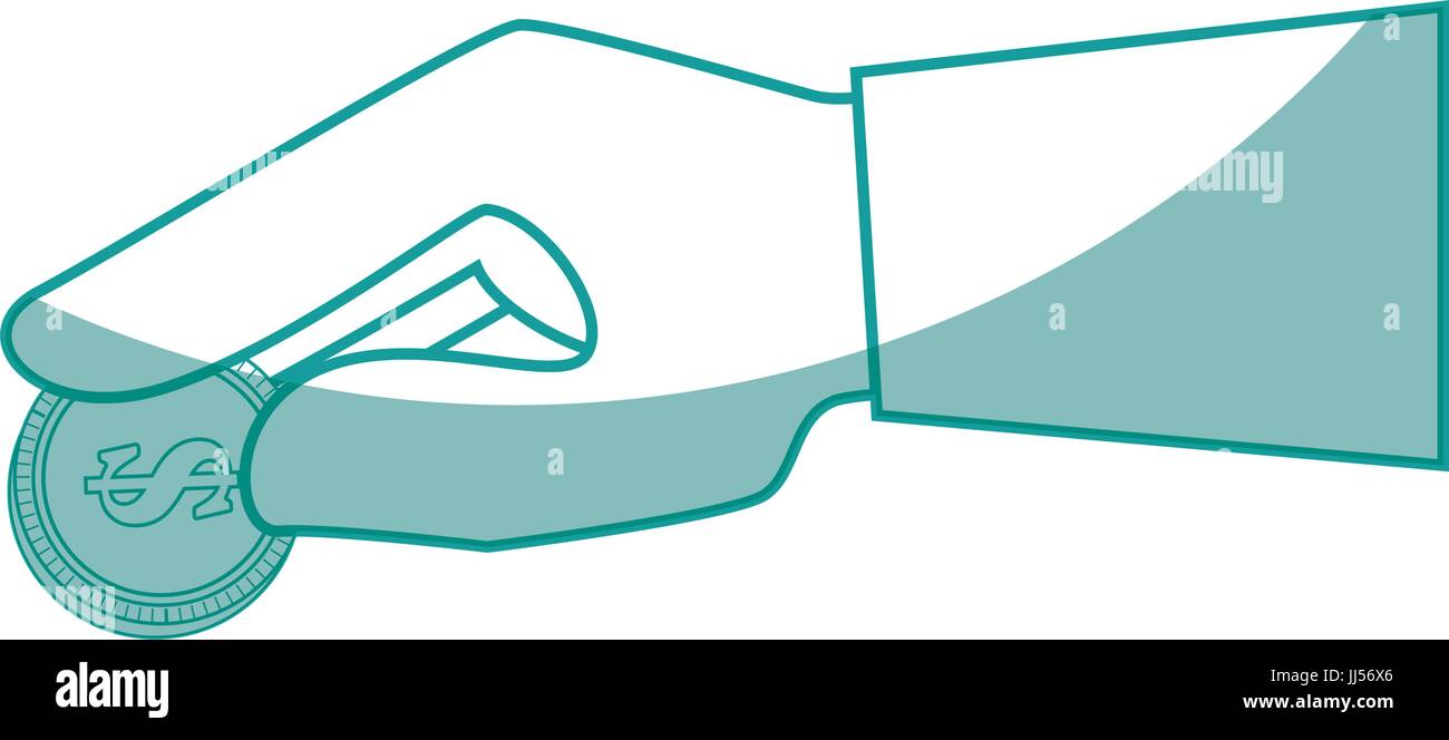 isolated hand taking coin icon vector illustration graphic design Stock ...