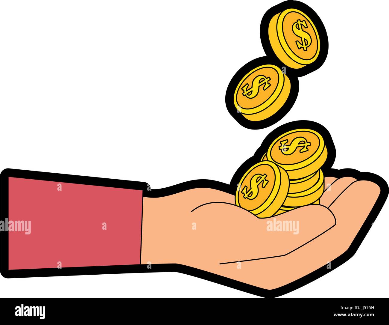 isolated coins hand icon vector illustration graphic design Stock ...