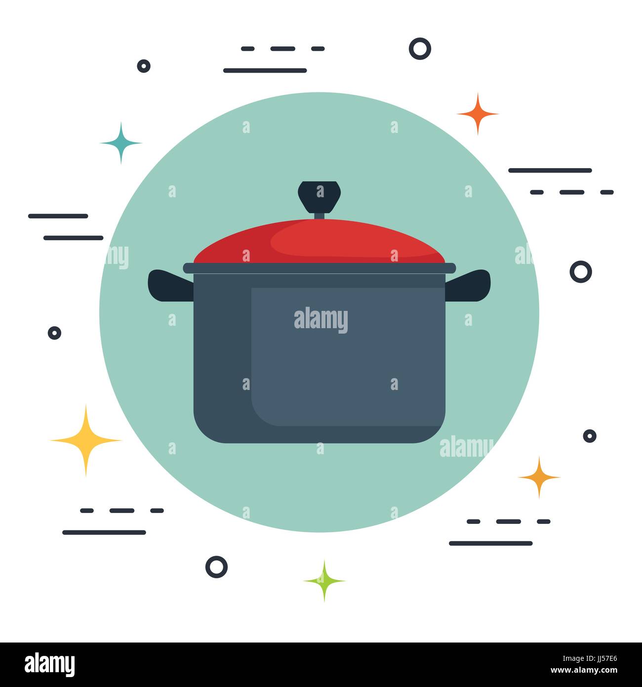 Cooking pot icon over white background vector illustration Stock Vector ...