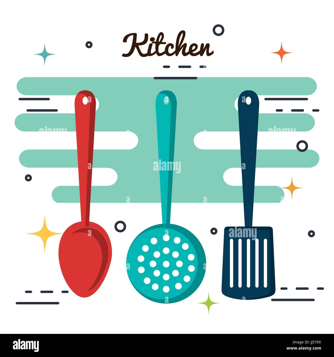 Kitchen utensils over white background vector illustration Stock Vector ...