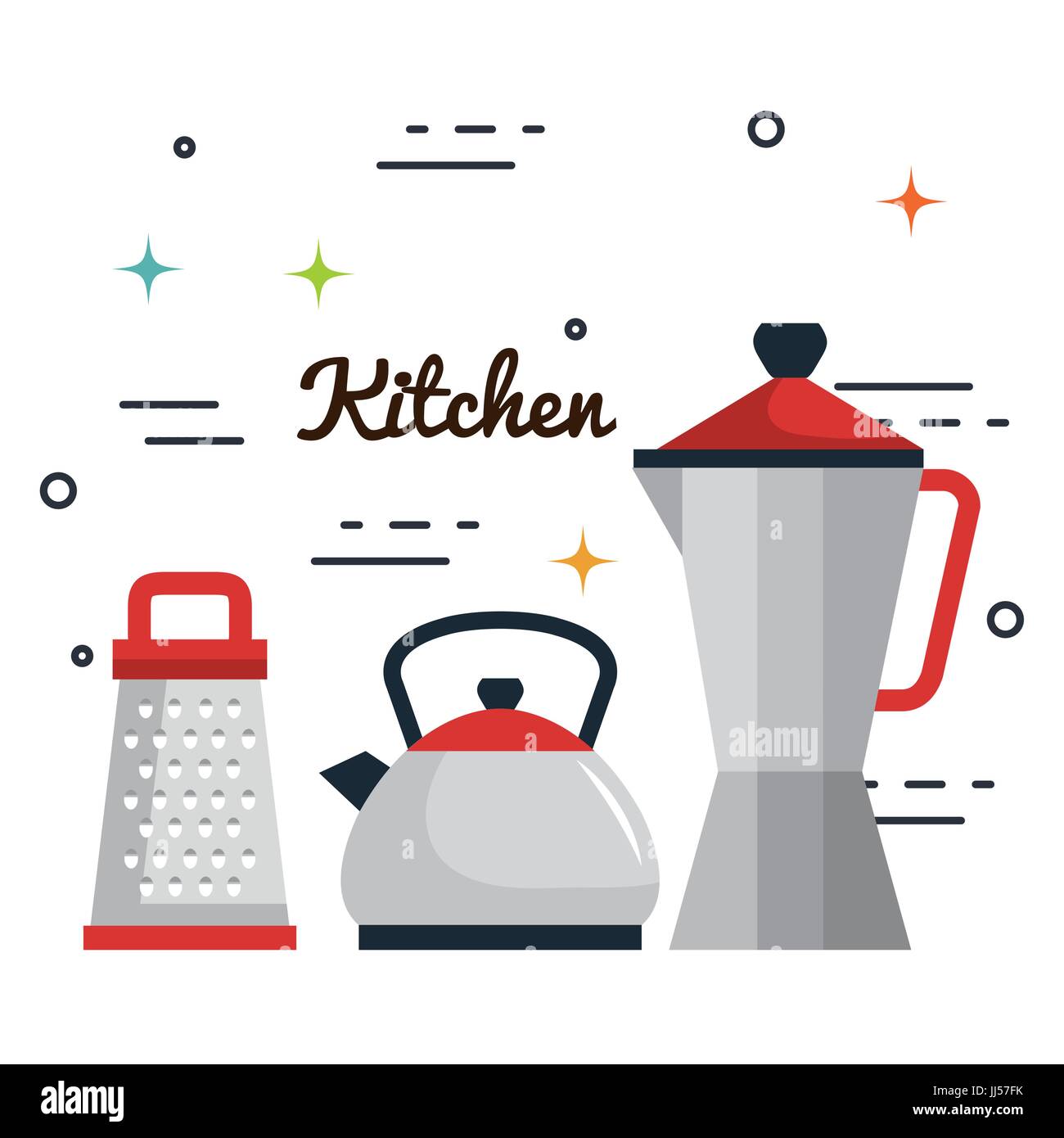 Kitchen utensils over white background vector illustration Stock Vector ...