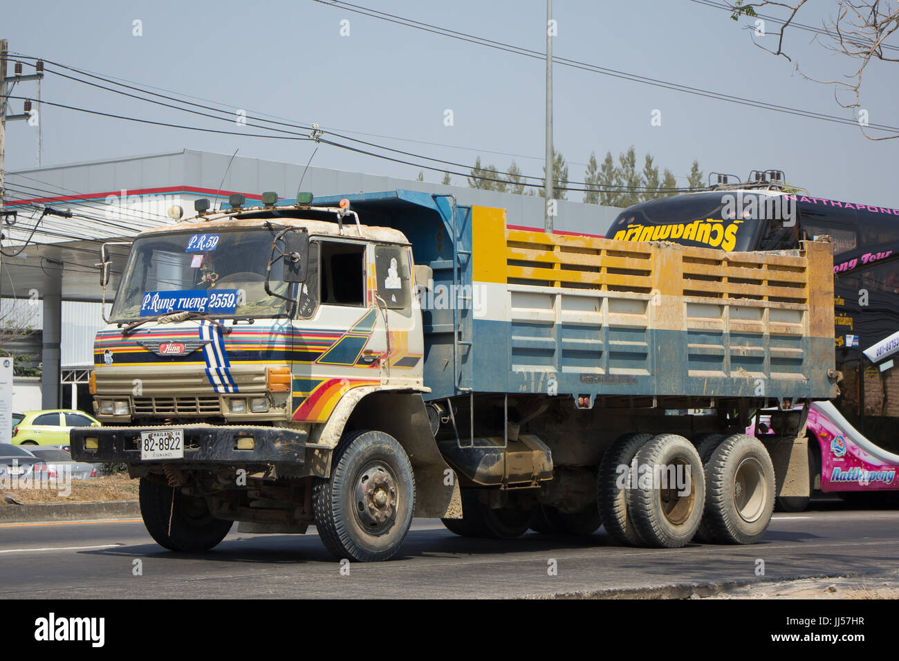 CHIANG MAI, THAILAND -FEBRUARY 27 2017: Private Old Hino Dump Truck. On ...
