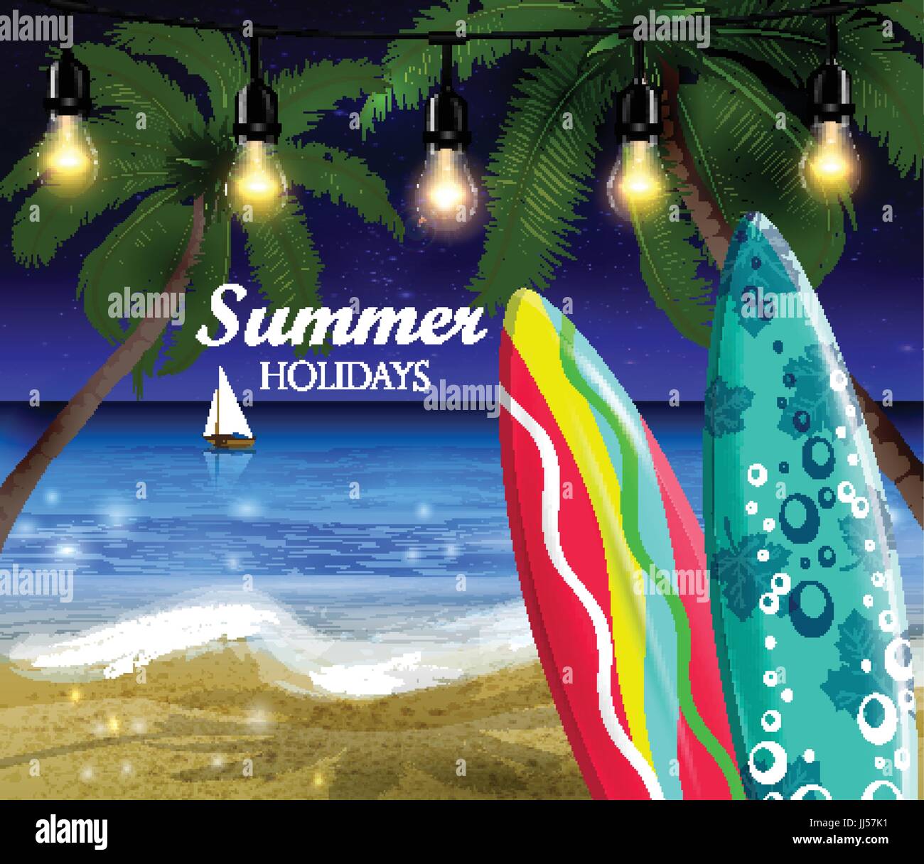 Moon palm trees Stock Vector Images - Alamy