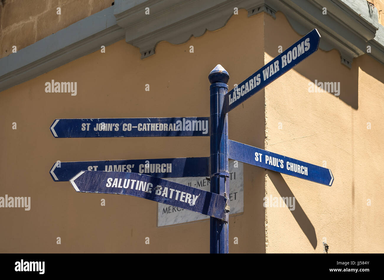 Malta, Valletta: Tourist information signs giving information about the ...
