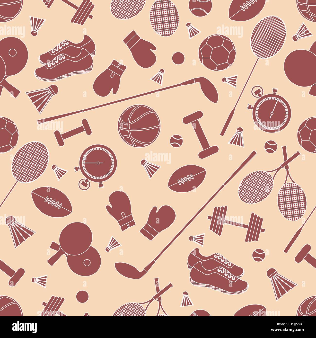 Seamless pattern on the sports theme. Vector illustration sports and ...
