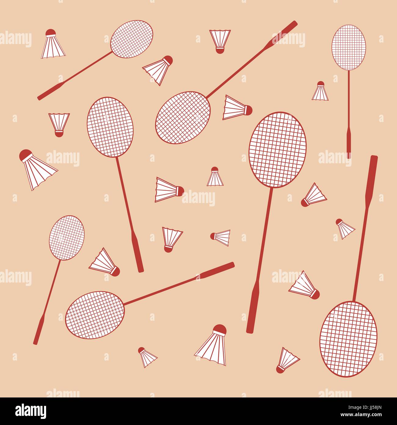 Nice picture of colorful badminton rackets and shuttlecocks on a ...
