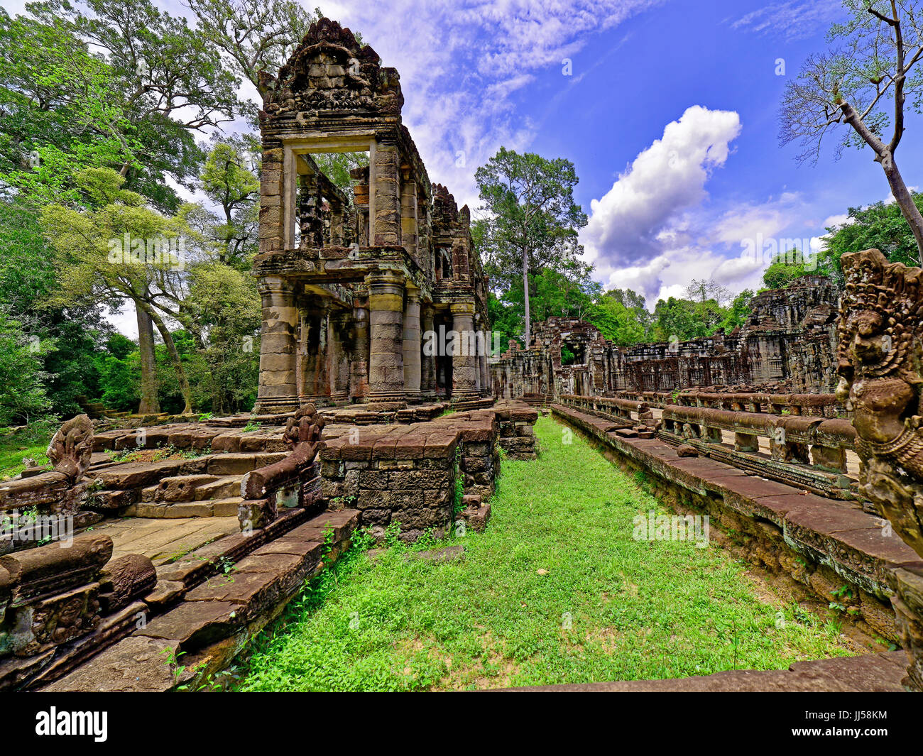 Cambodia Siem Reap Preah Khan two storey temple complex Stock Photo - Alamy