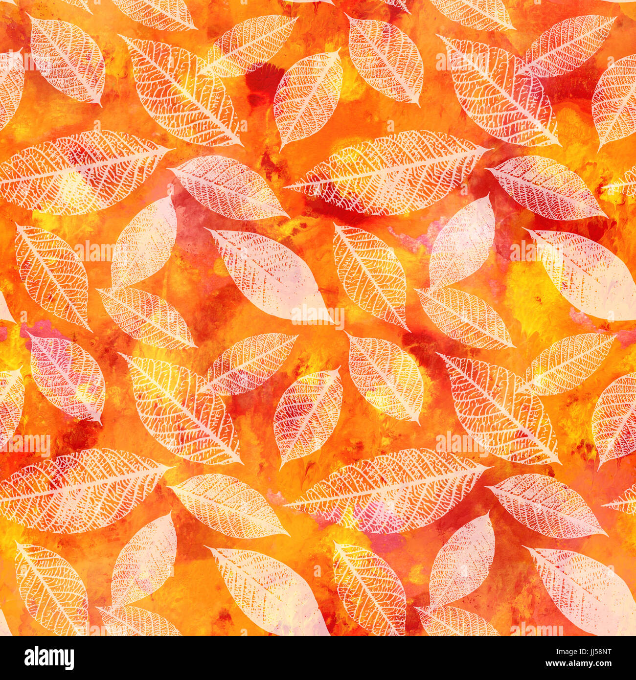 Seamless autumn background pattern with leaf shapes Stock Photo - Alamy