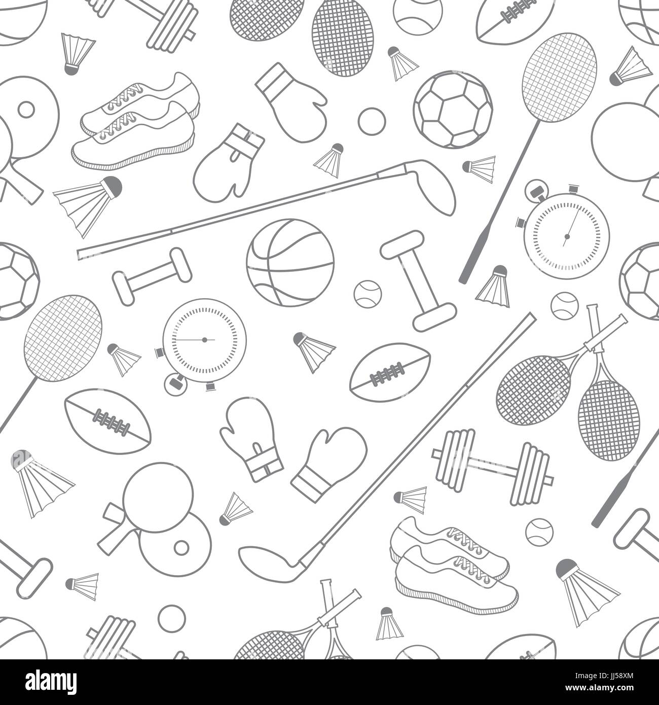 Seamless pattern on the sports theme. Vector illustration sports and ...
