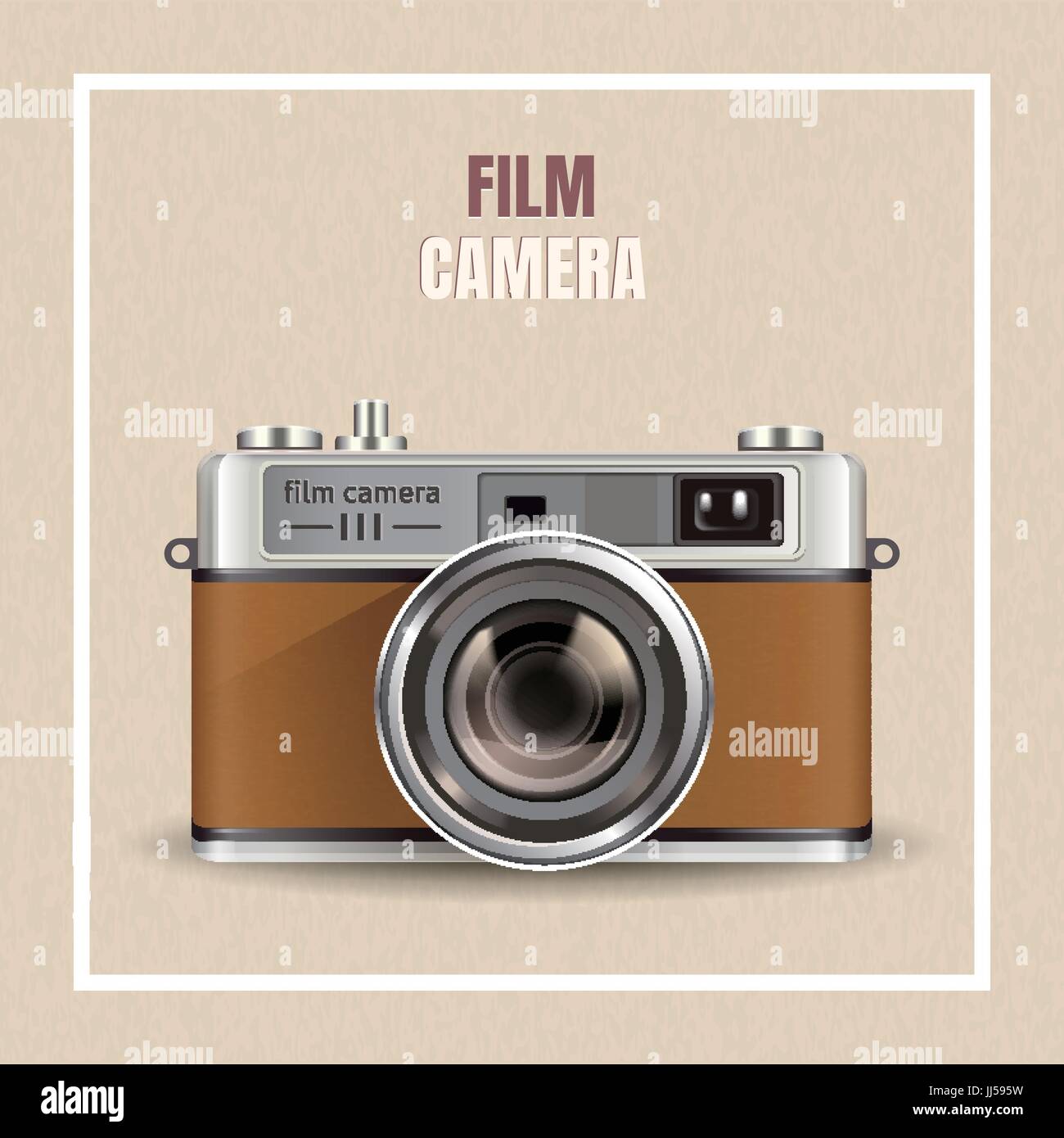 Retro film camera design, realistic camera in 3d illustration as design ...