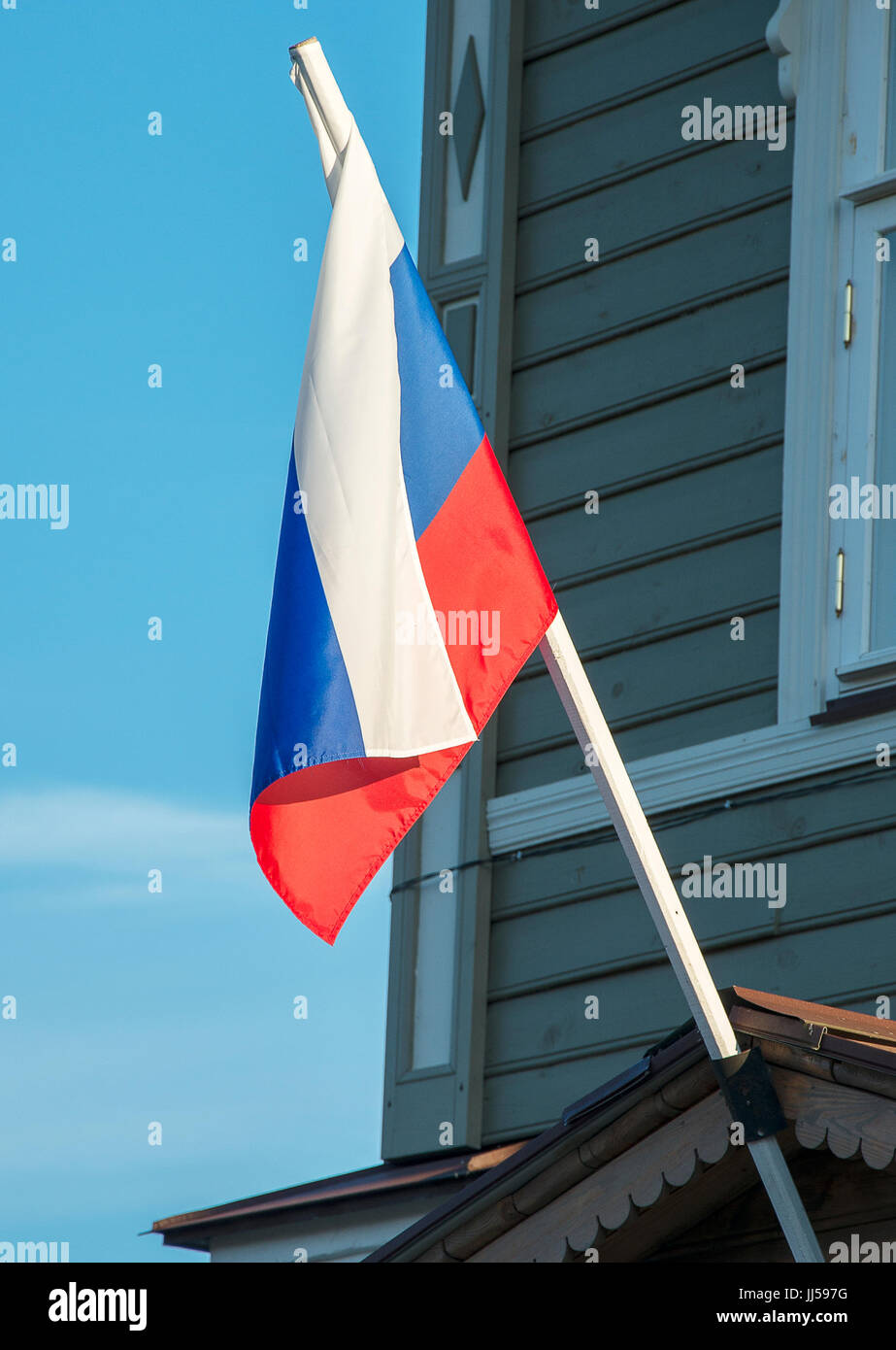Russian flag on the building Stock Photo - Alamy